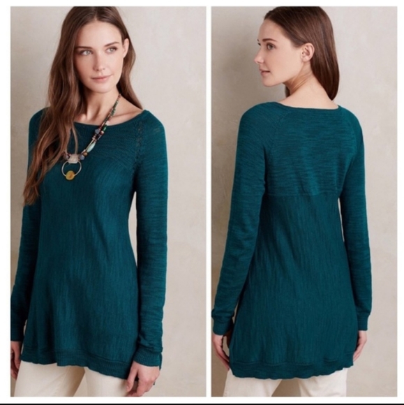 Anthropologie | Tops | Knitted Knotted Slub Knit Swing Tunic Sweater ...